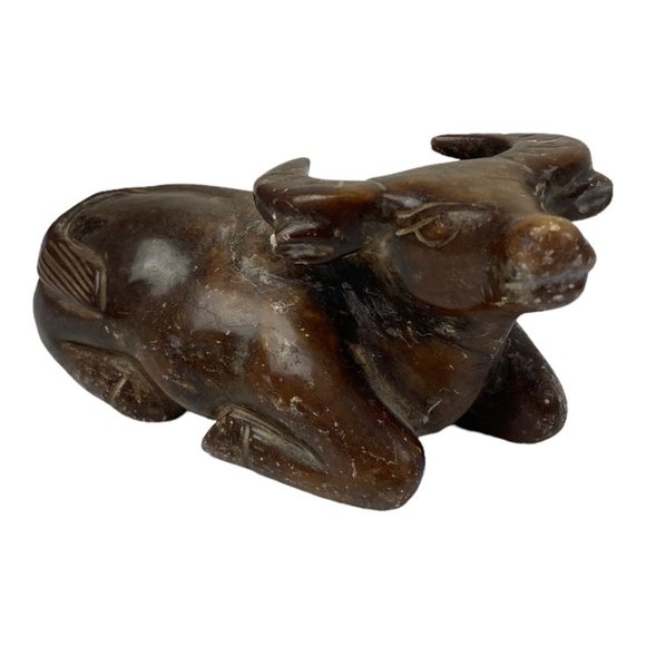 Art | Antique Chinese Carved Stone Water Buffalo Figure Heavy 6 Statue ...